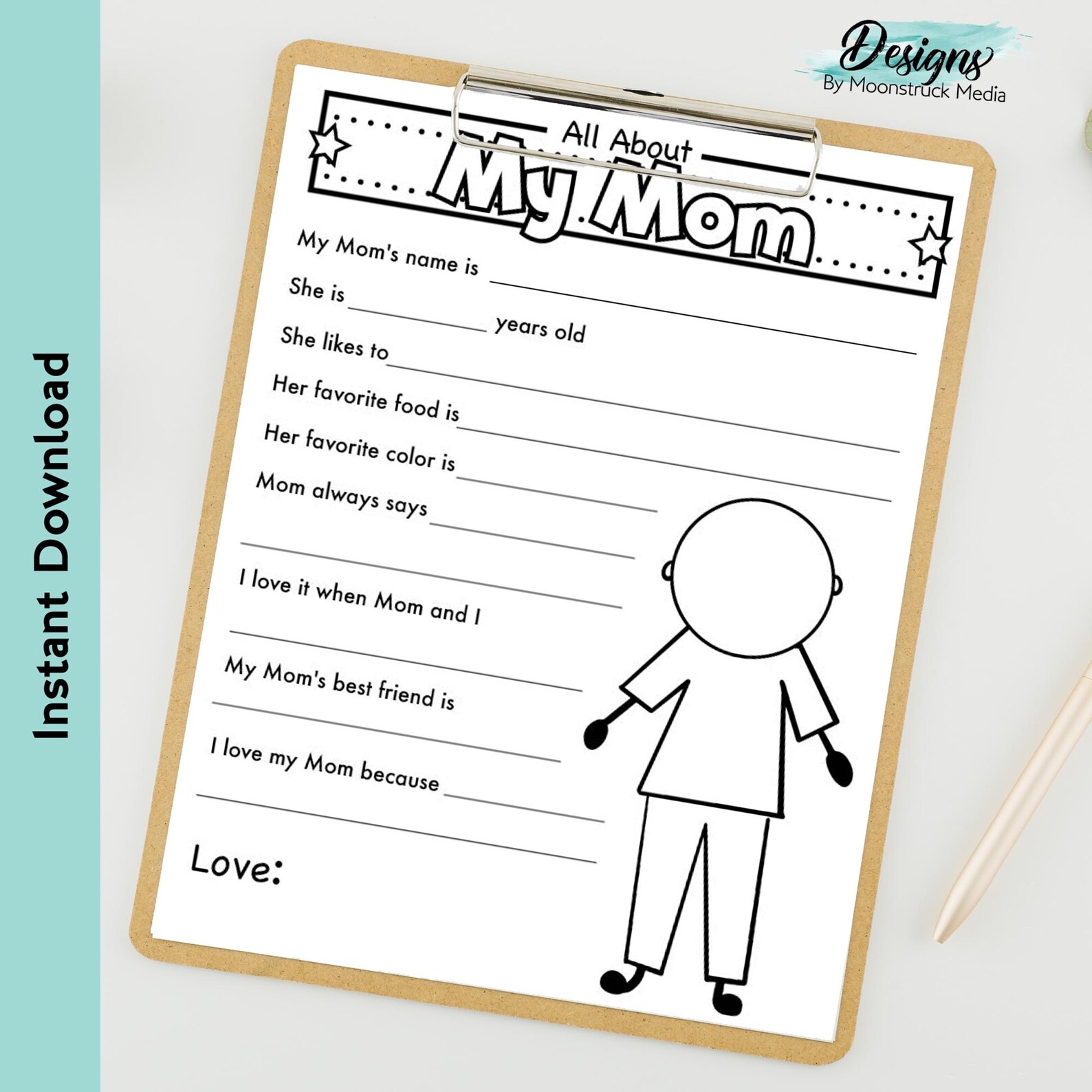 All About My Mom Fill-in Letter | Mother’s Day Activity for Kids ...