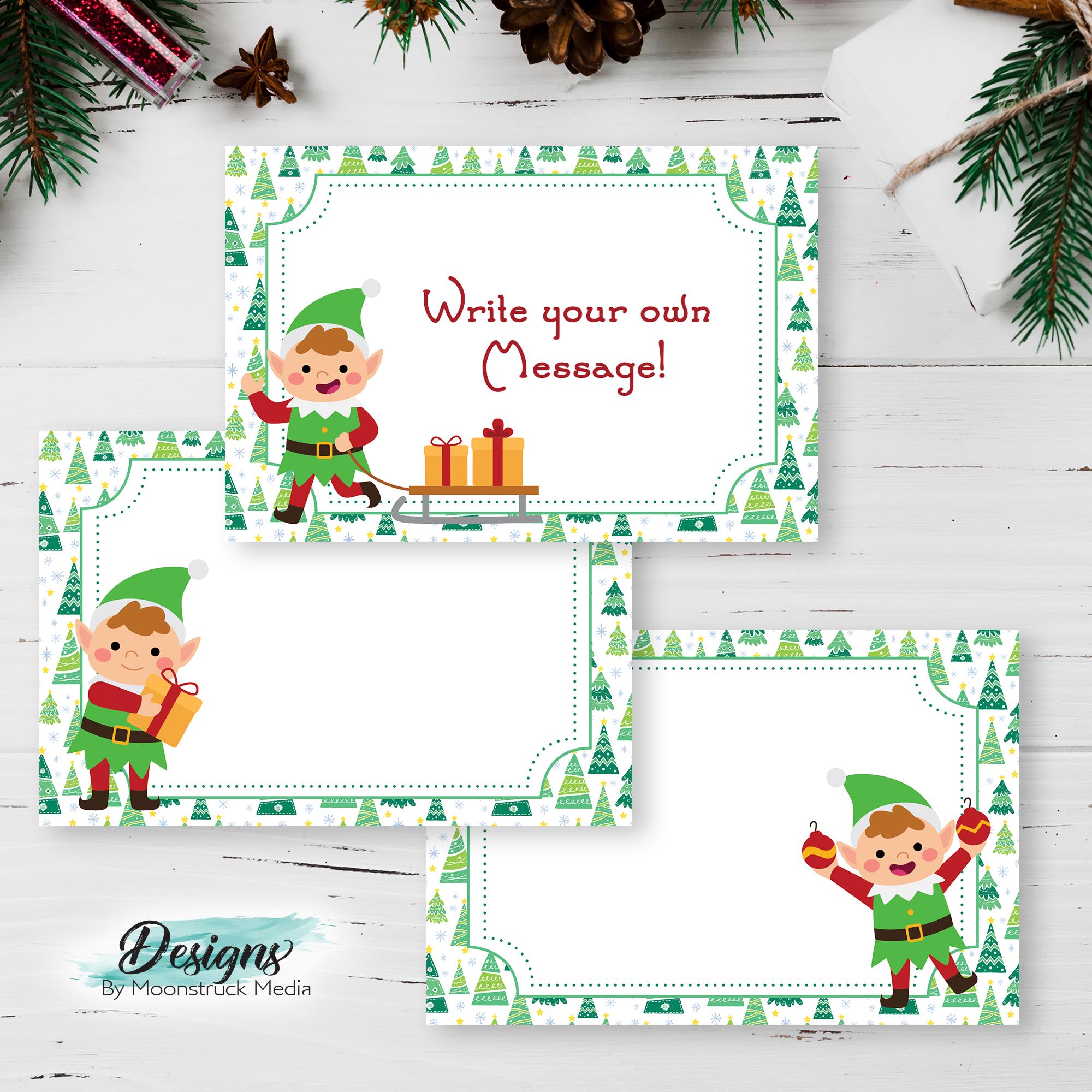 Printable Elf Note Cards for Christmas | Funny Elf Message Cards for ...