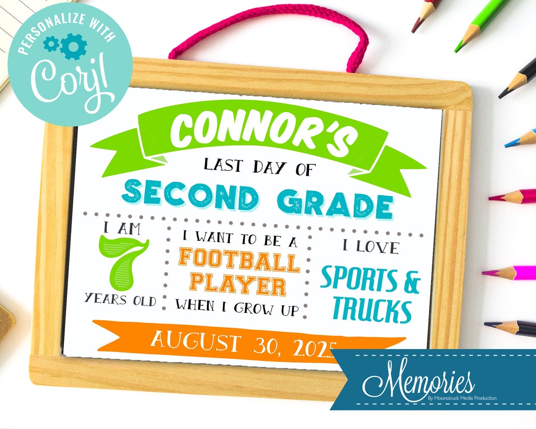 Last Day of School Editable Chalkboard Sign, Back to School, Last Day ...