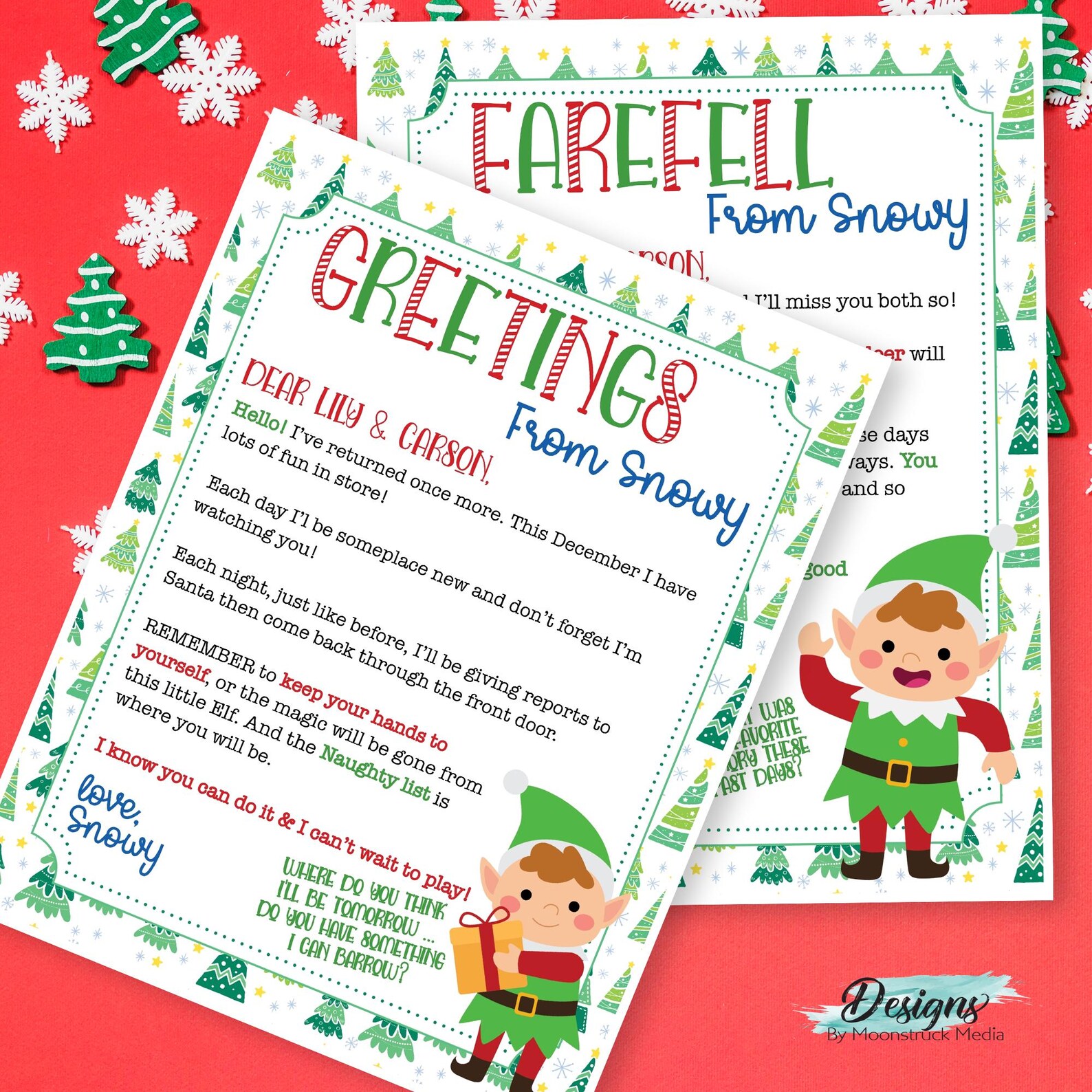 Elf Arrival & Goodbye Letter Printable | Christmas Elf Notes for Kids ...