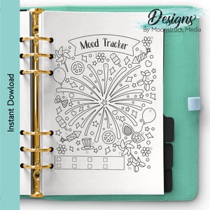 Fireworks Mood Tracker Printable | July Mood Journal Page | Festive ...