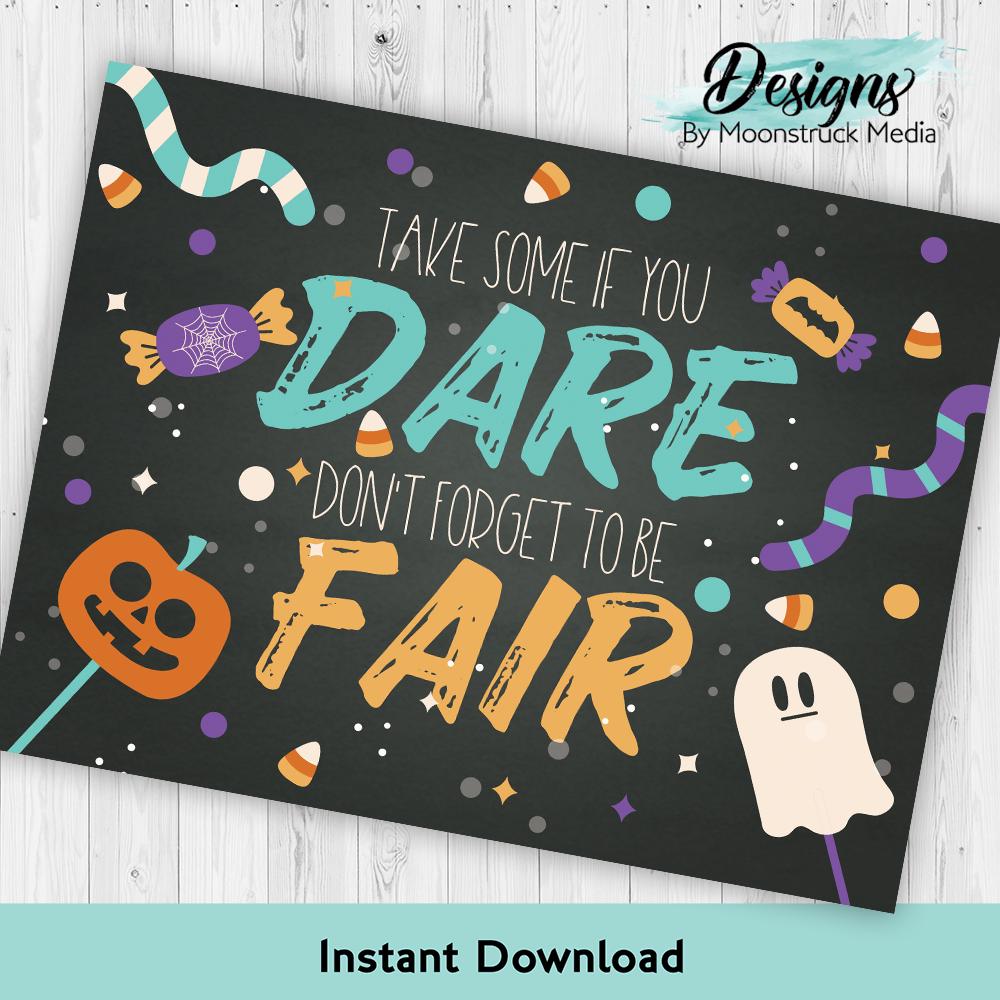 Halloween Trick or Treat Sign Printable | Please Take One Candy Bowl ...
