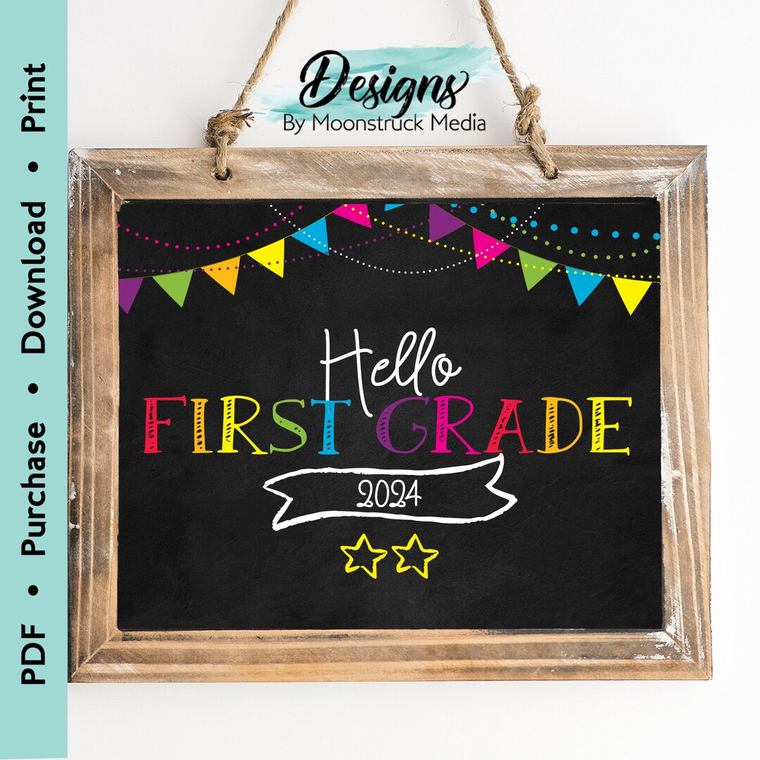 Back to School, Elementry Sign, First Day of First Grade, 1st Grade ...