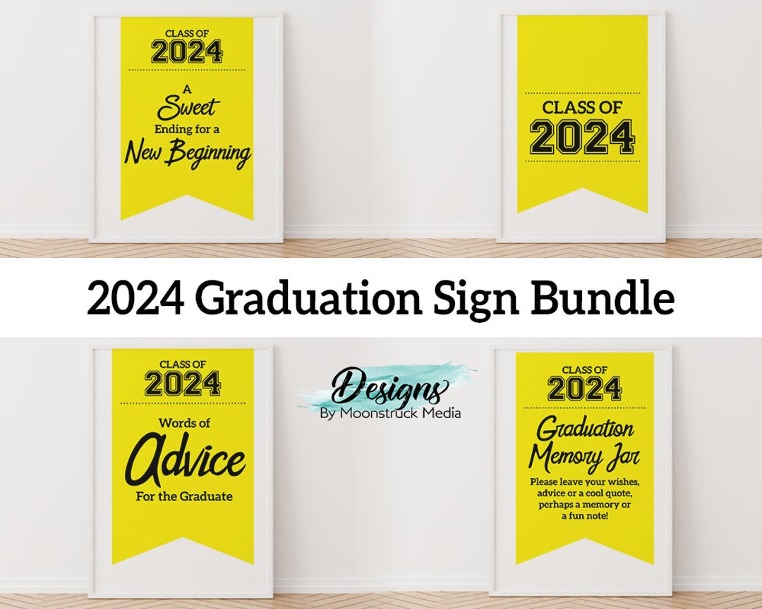 2024 Graduation Sign Decoration Bundle,high School Grad, Grad Party ...