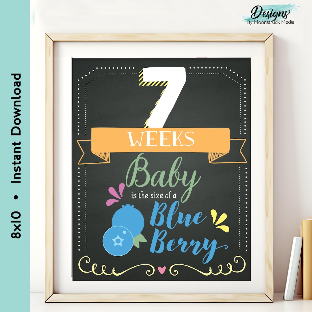 Pregnancy Week by Week Milestone Baby Size Board Pregnancy Sign, Baby ...