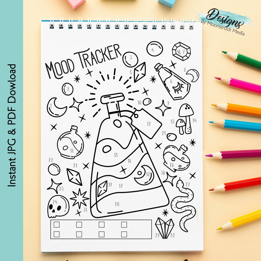 Witch Potion Mood Tracker Printable | Bullet Journal & Planner Insert | Magical Mental Health ...