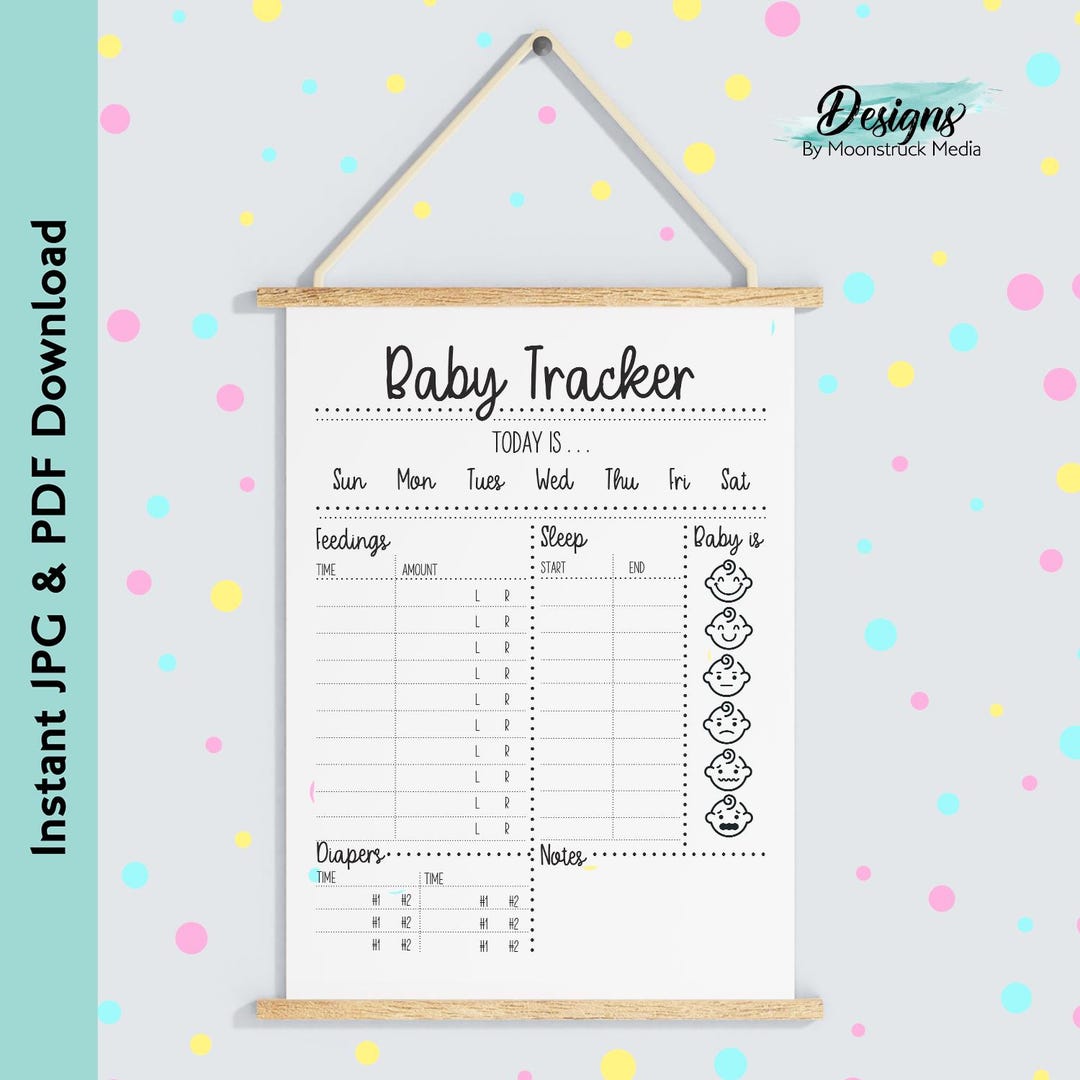 Baby Tracker Printable | Newborn Feeding Sleep Diaper Log | Daily Baby ...
