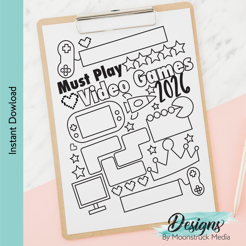 2026 Video Game Tracker Printable | Gaming Log & Planner | Video Game ...
