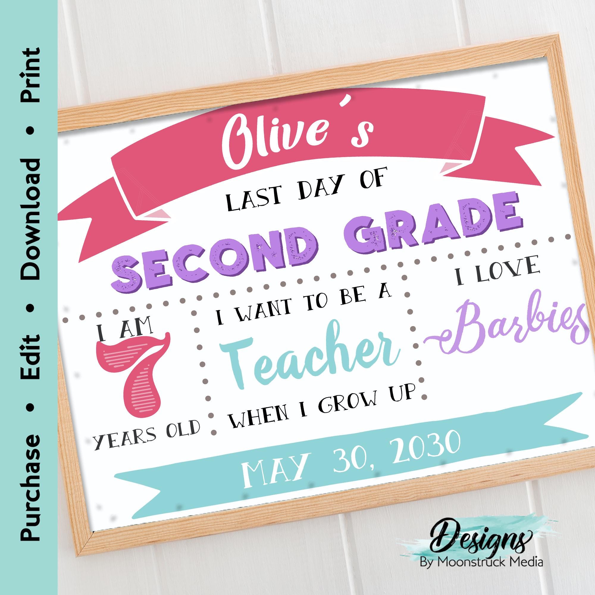 Editable Last Day of School Sign Printable | Chalkboard Style School ...