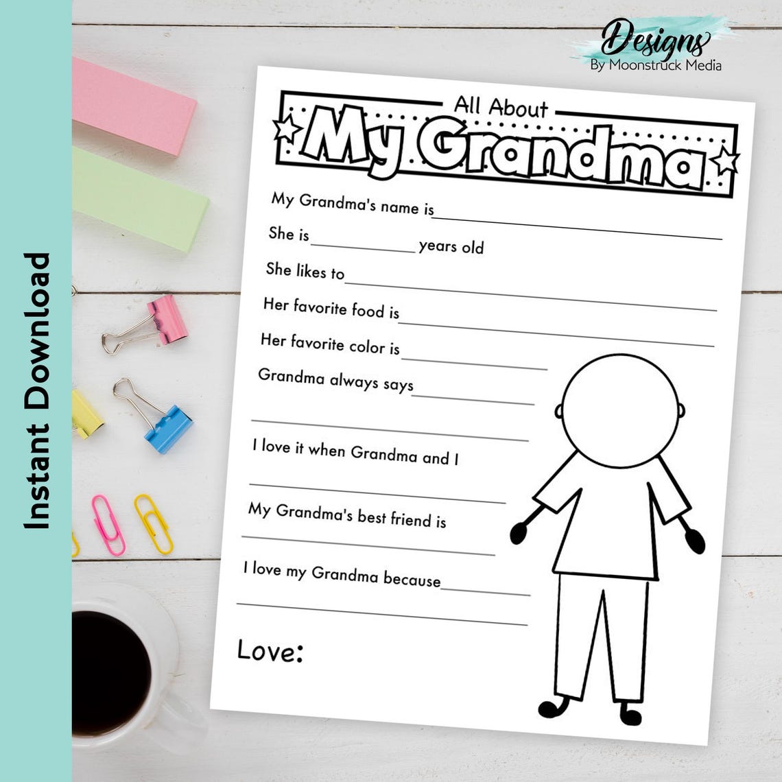 All About My Grandma Fill-in Letter | Grandparents Day Activity for ...