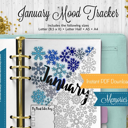 Mood Tracker Printable / Monthly Yearly Mood Tracker Journal / - Etsy