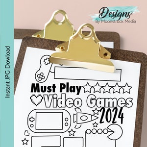 2024 Video Game Bullet Journal Tracker, Bullet Journal Idea, Printable ...