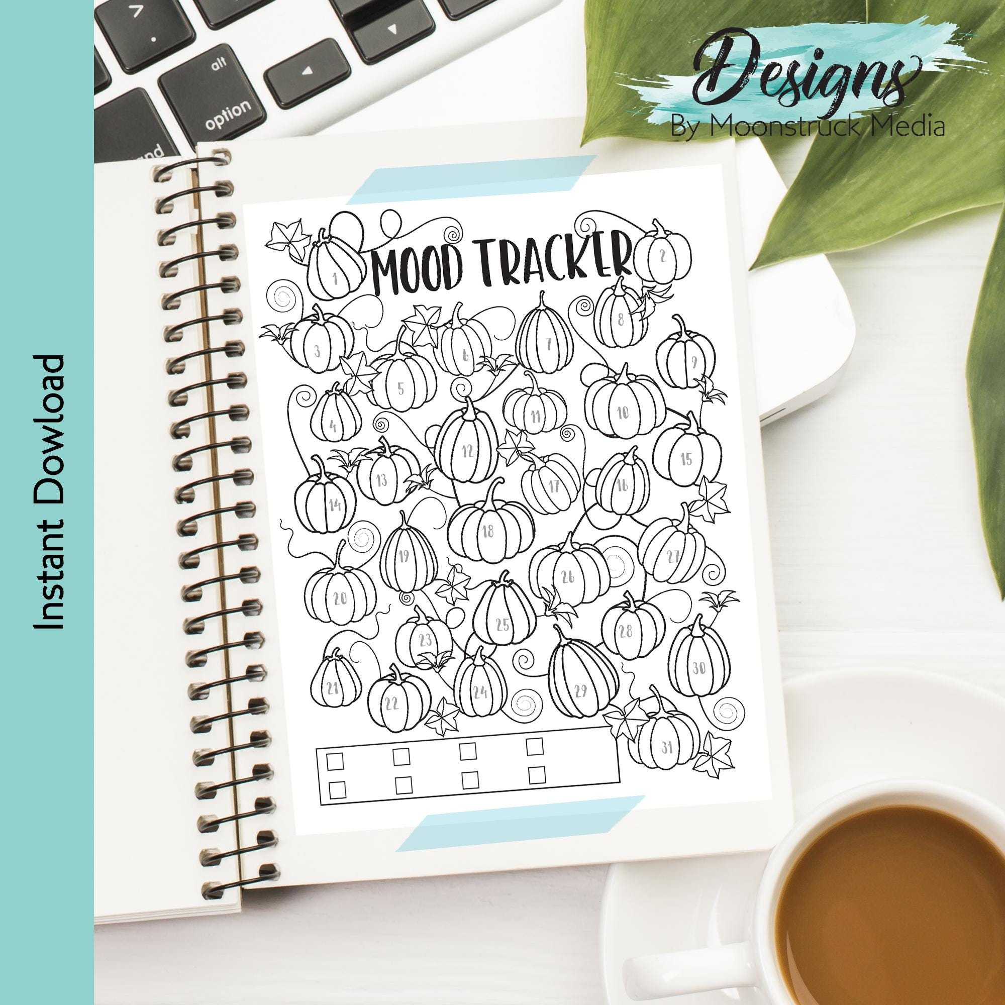 Pumpkin Mood Tracker Printable | Fall Bullet Journal Planner Insert ...