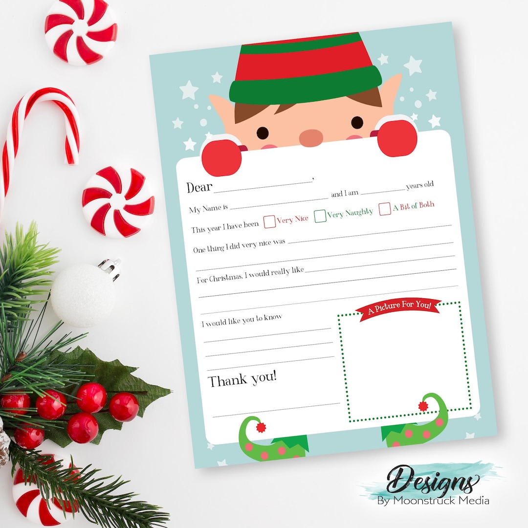 Santa Fill-in-the-blank Letter for Kids Christmas Wish List and ...