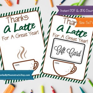 Thanks A Latte for A Great Year Teacher Appreciation Gift Card Holder ...