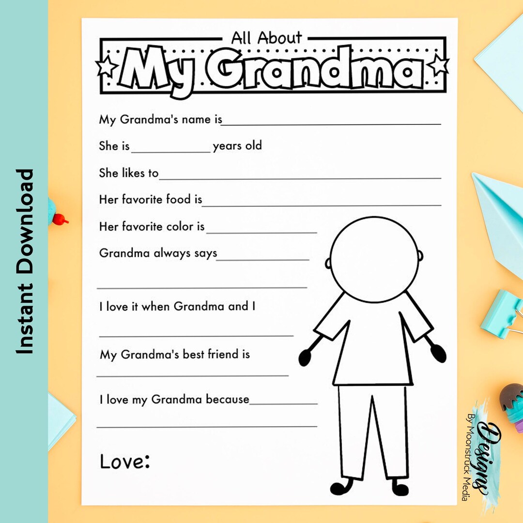 All About My Grandma Fill-in Letter | Grandparents Day Activity for ...
