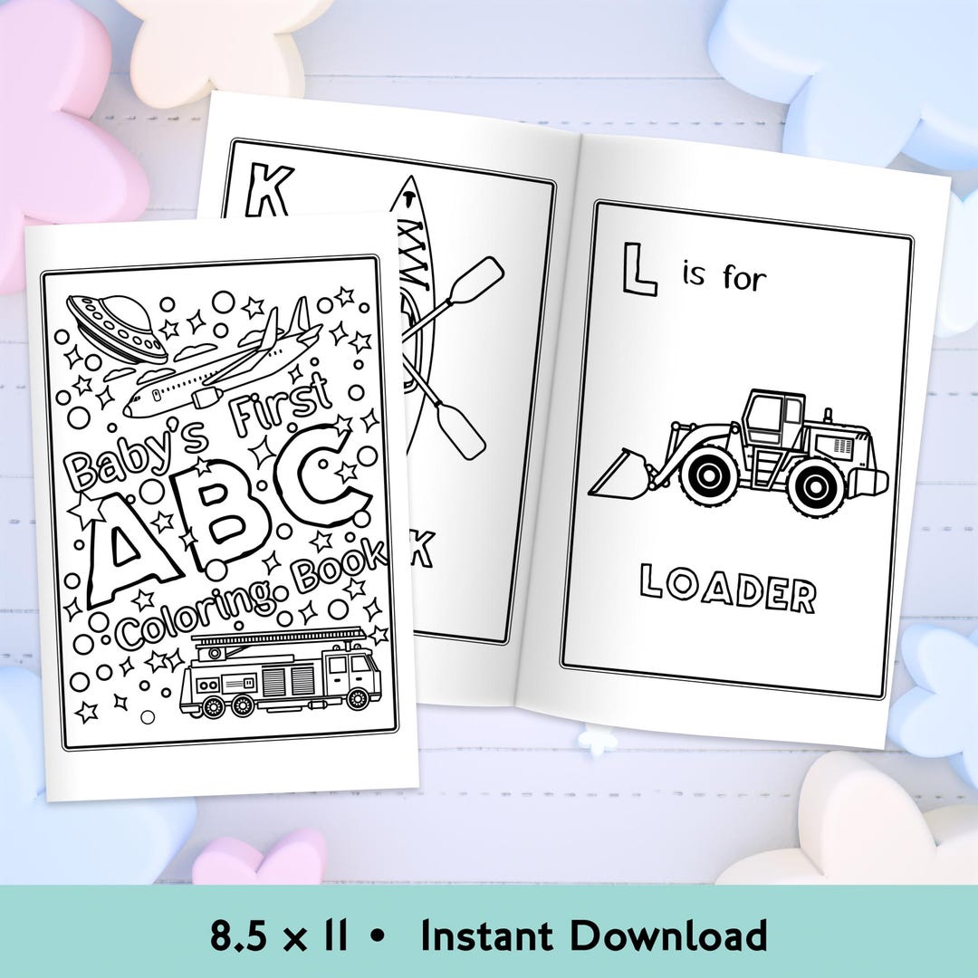 Baby Boy Alphabet Coloring Book Printable | Letter - A to Z Vehicle ...