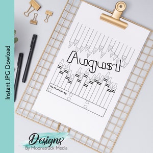 August Mood Tracker Printable | Back to School Monthly Mood Tracker ...