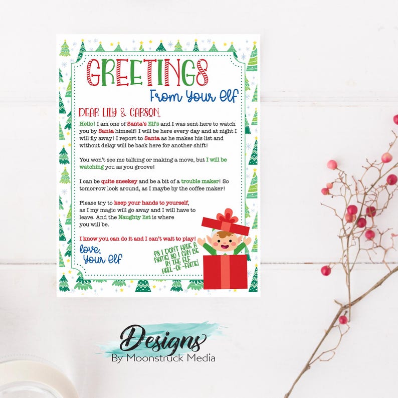 Elf Arrival & Goodbye Letter Printable | Christmas Elf Notes for Kids ...
