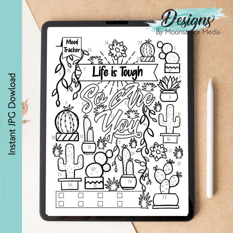 Cactus Mood Tracker Printable | Daily Mood Tracker for Bullet Journal ...