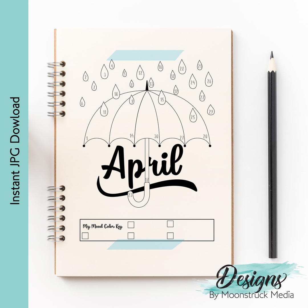 April Mood Tracker Printable | Monthly Mood Tracker Journal Page With ...