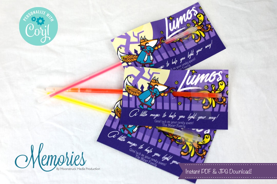 Lumos Halloween Glow Stick Tag | Magical Trick or Treat Favor ...