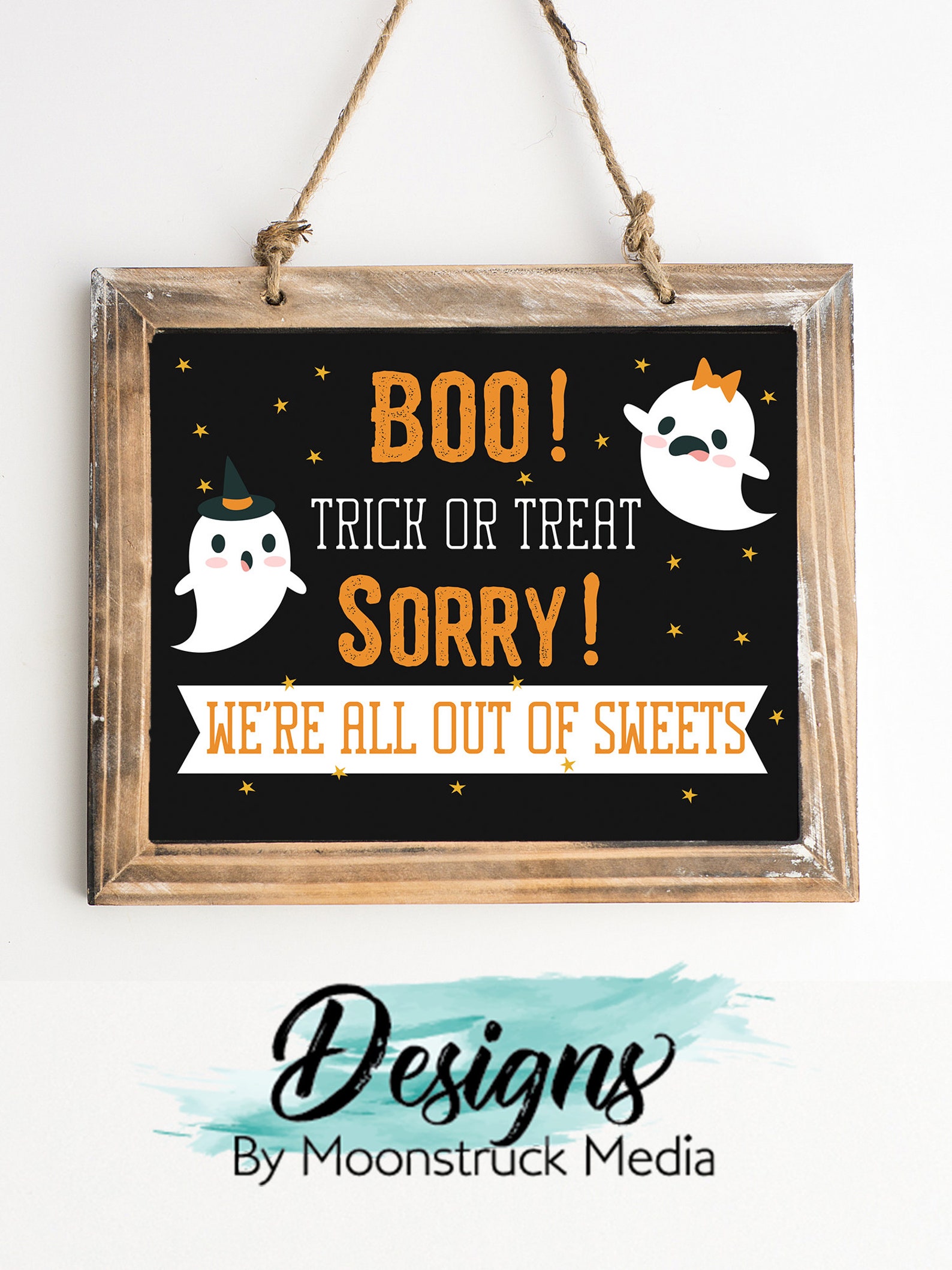 Halloween Out of Candy Door Sign Boo Trick or Treat Sorry - Etsy