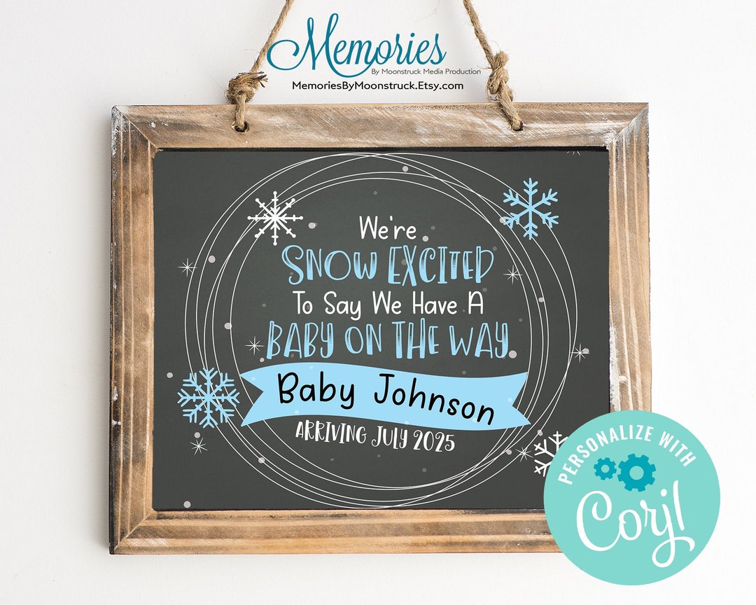 Winter Pregnancy Announcement Chalkboard Pregnancy Sign, Silent Nights ...