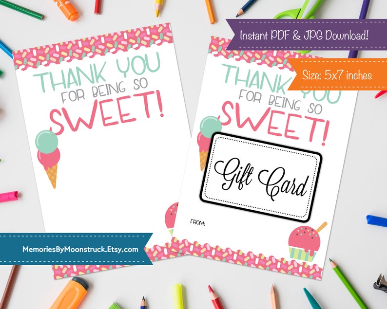 Thank You For Being So Sweet Gift Card Holder | Etsy