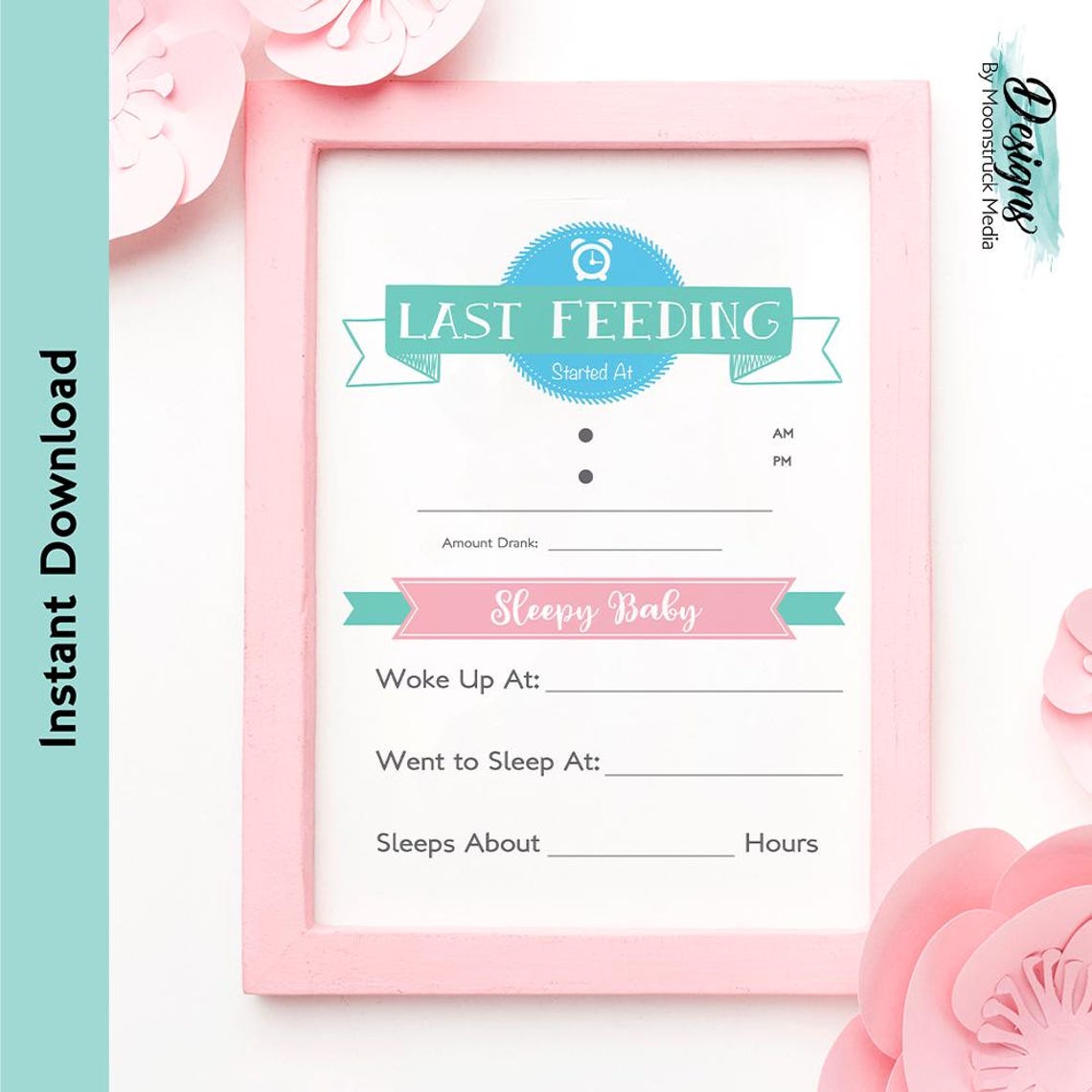 Baby Feeding and Sleeping Log Printable | Newborn Tracker Sheet | Last ...