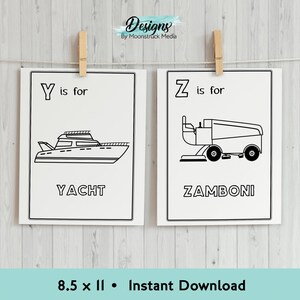 Baby Boy Alphabet Coloring Book Printable | Letter - A to Z Vehicle ...