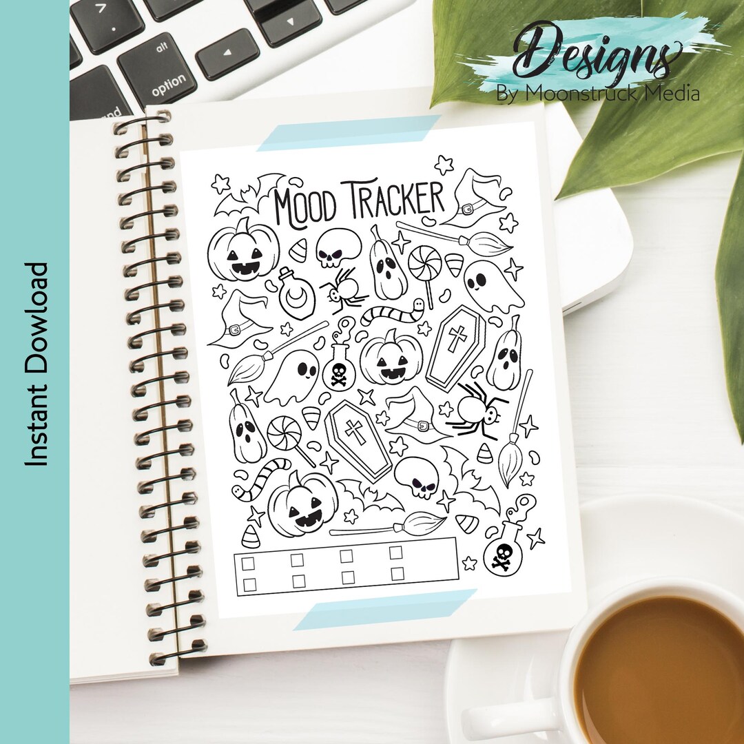 Halloween Mood Tracker Printable | Spooky Bullet Journal Page | October ...
