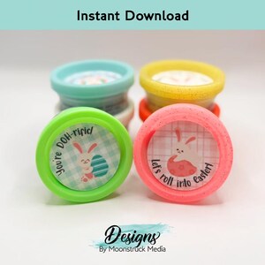 Easter Playdough Topper Printable | Bunny Party Favor | Classroom Treat ...