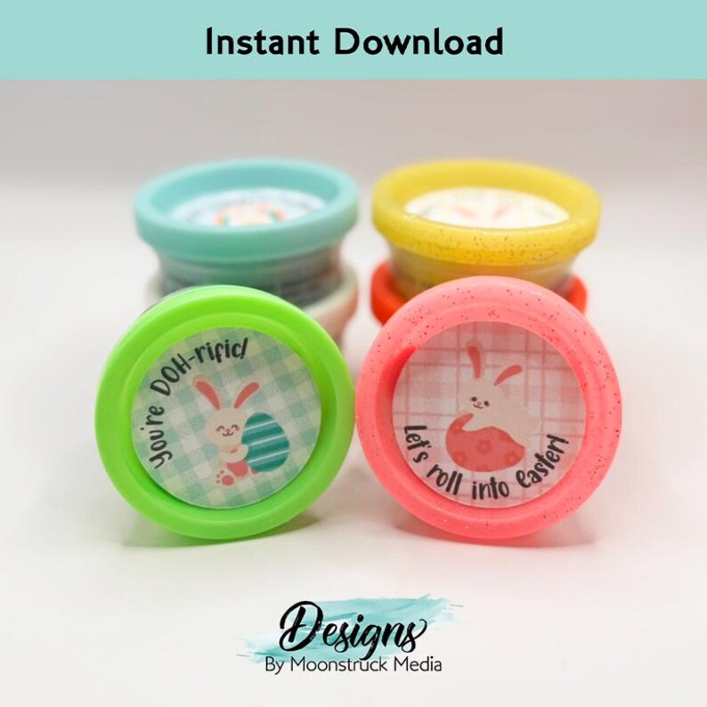 Easter Playdough Topper Printable | Bunny Party Favor | Classroom Treat ...