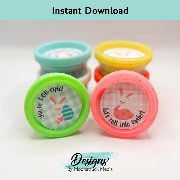 Easter Playdough Topper Printable | Bunny Party Favor | Classroom Treat ...