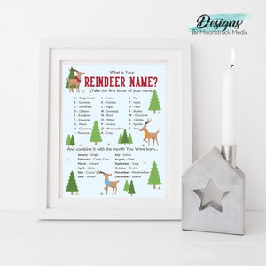 Reindeer Name Game Printable | Christmas Party Activity for Kids ...