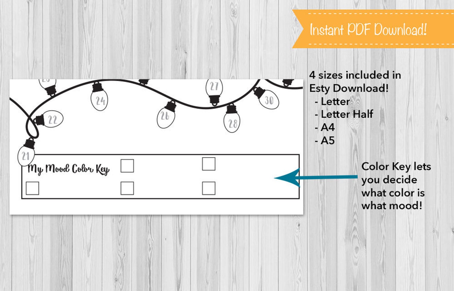 December Mood Tracker Journal Insert | Etsy