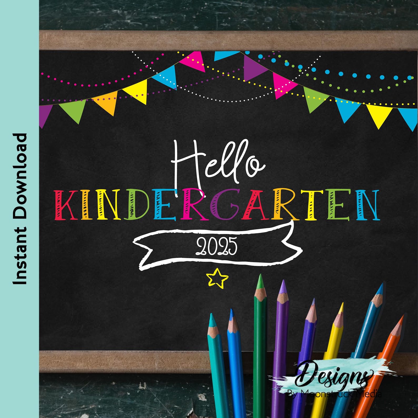 Hello Kindergarten 2025 Sign | First Day of School Sign Printable ...