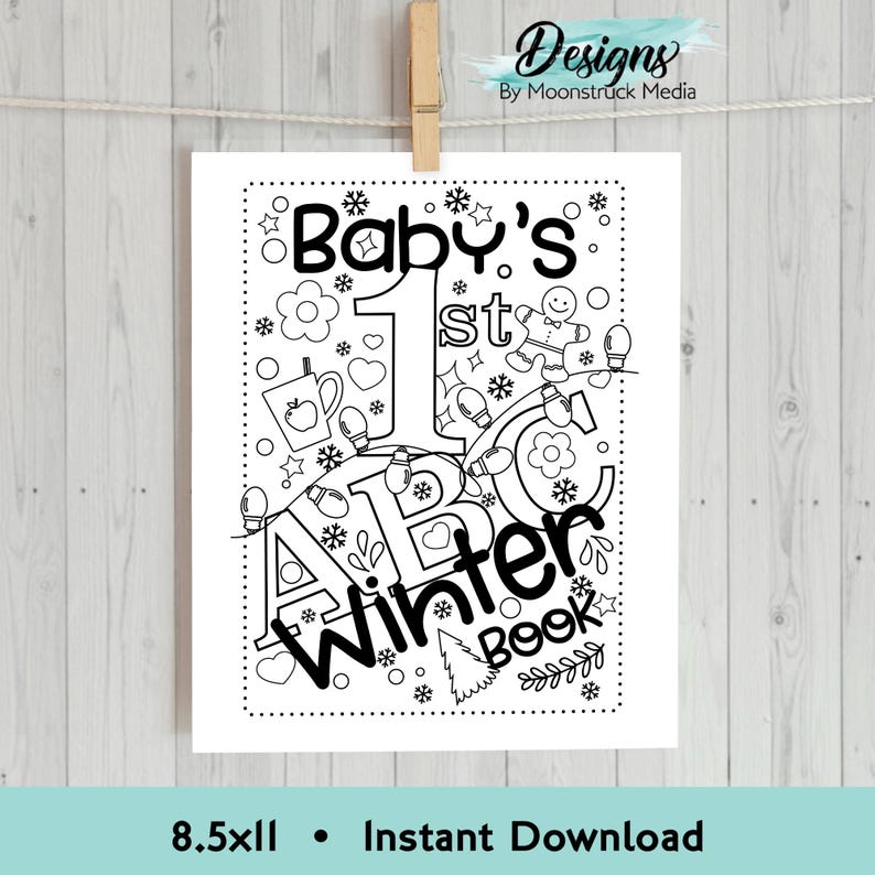 Winter ABC Coloring Book Printable | Baby Shower Activity or Classroom ...