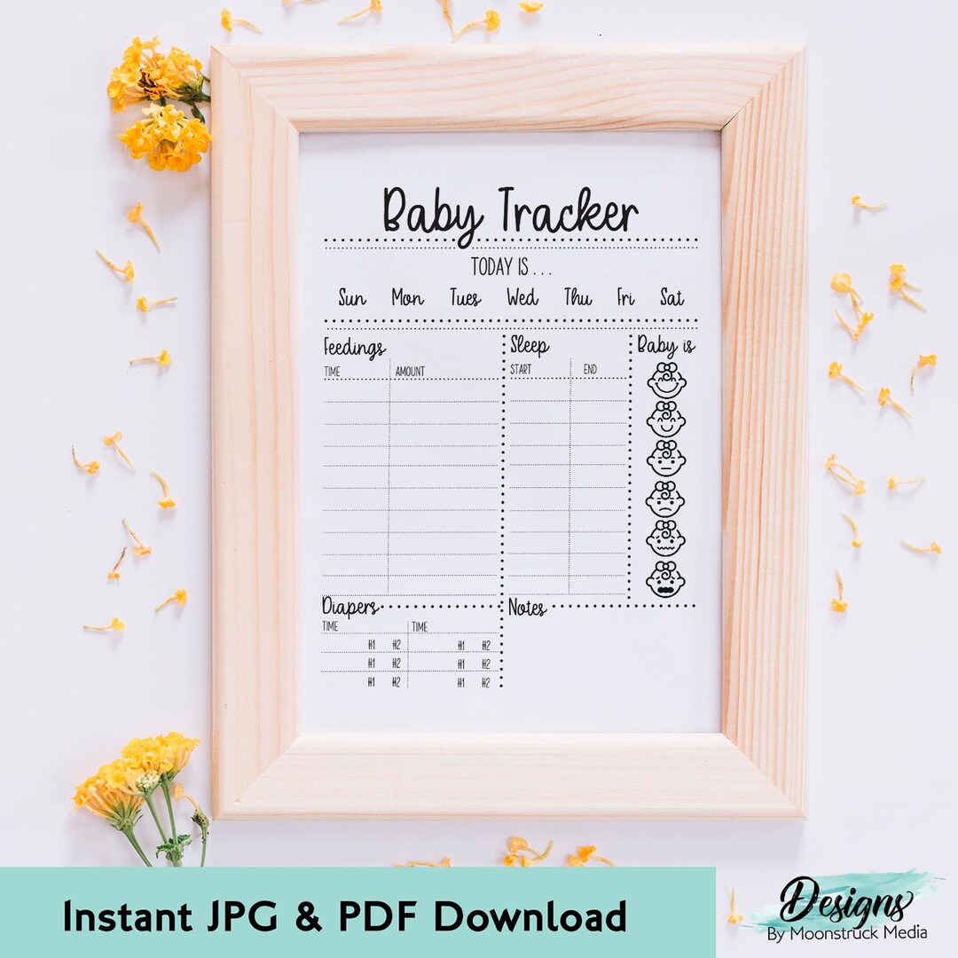 Baby Daily Tracker Printable for Girls | Bottle Fed Newborn Log ...