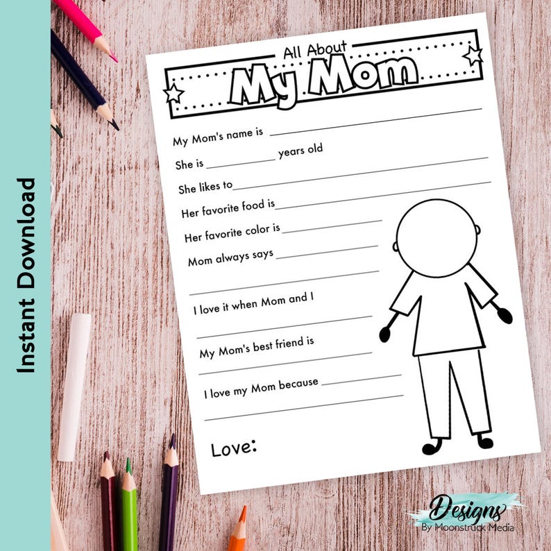 All About My Mom Fill-in Letter | Mother’s Day Activity for Kids ...