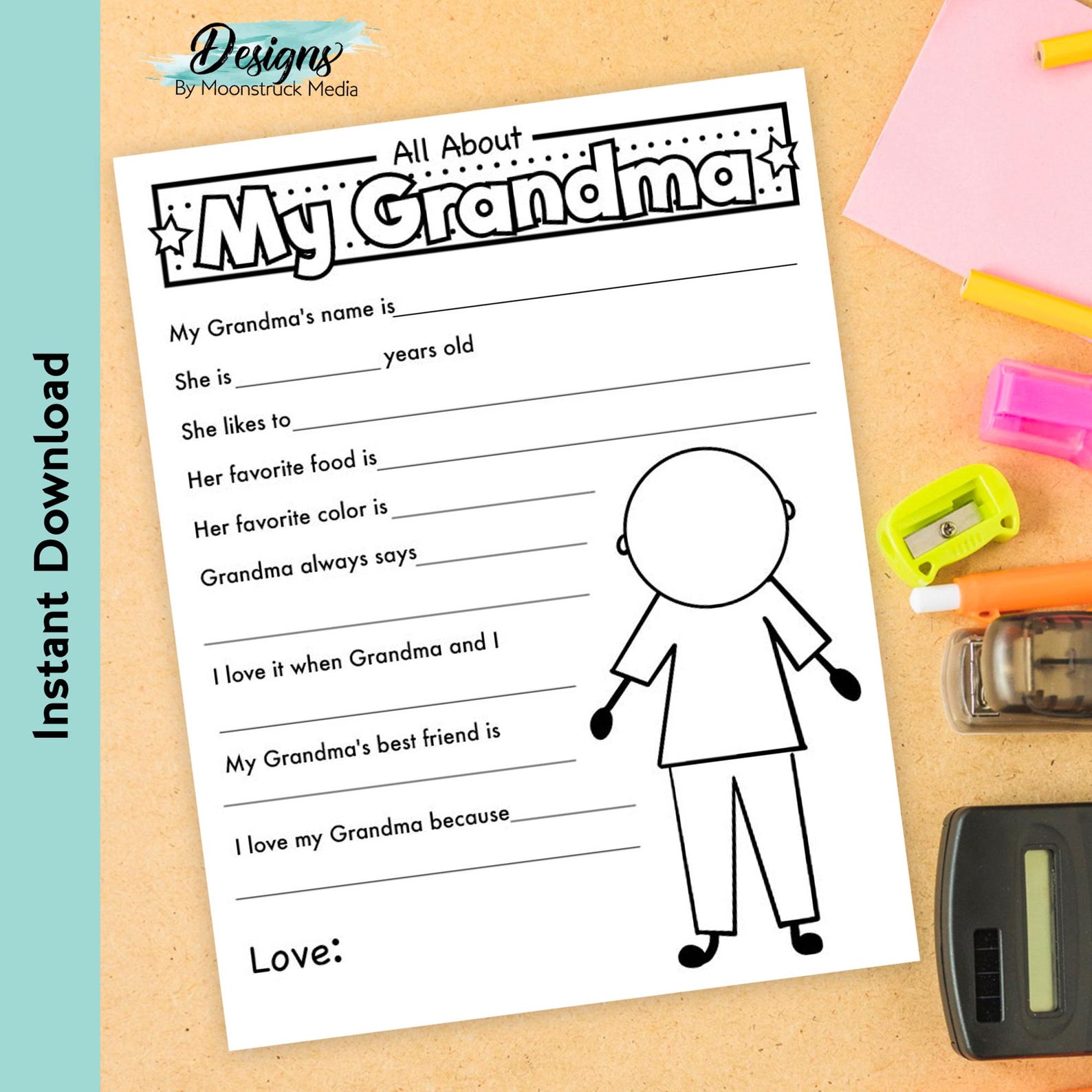All About My Grandma Fill-in Letter | Grandparents Day Activity for ...