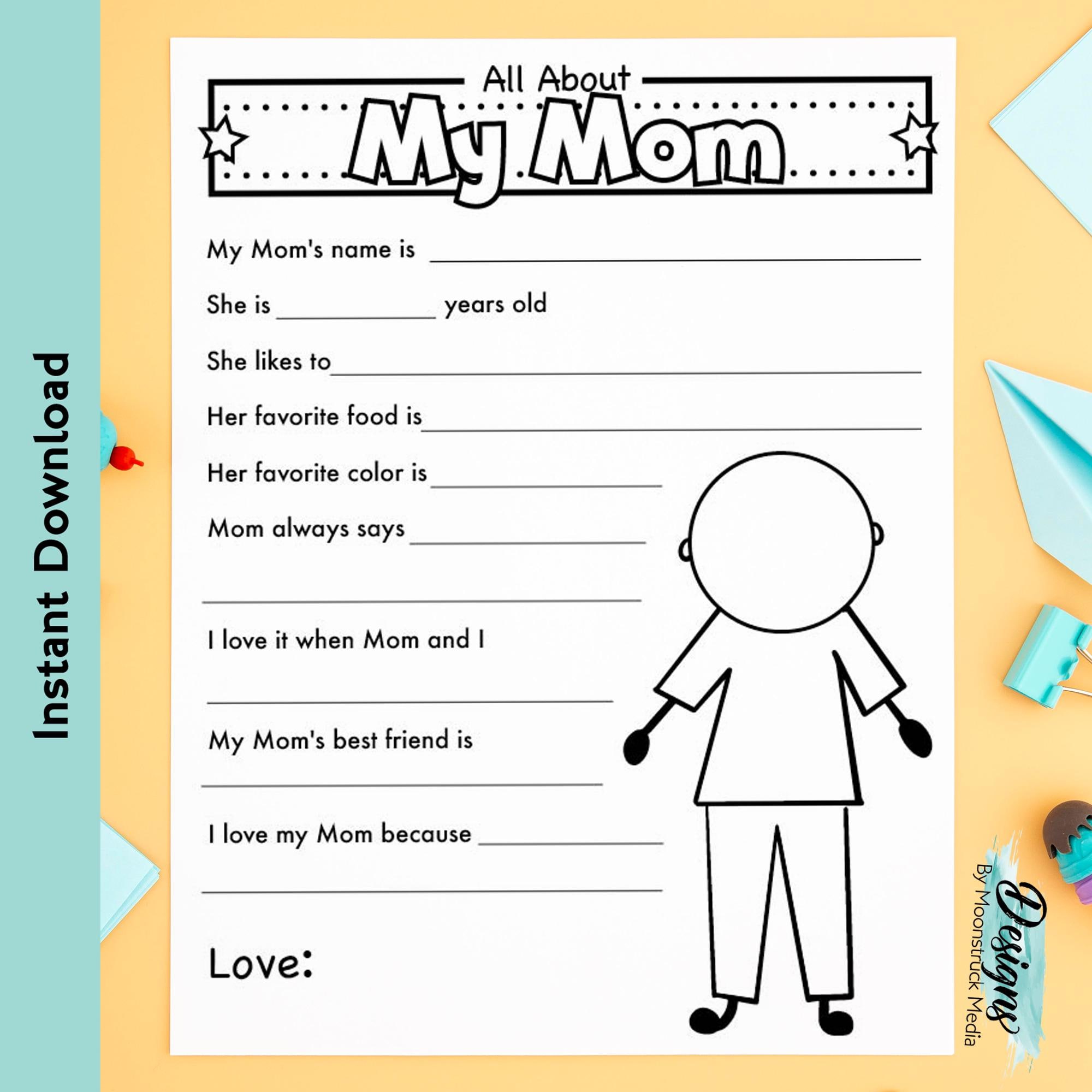 All About My Mom Fill-in Letter | Mother’s Day Activity for Kids ...