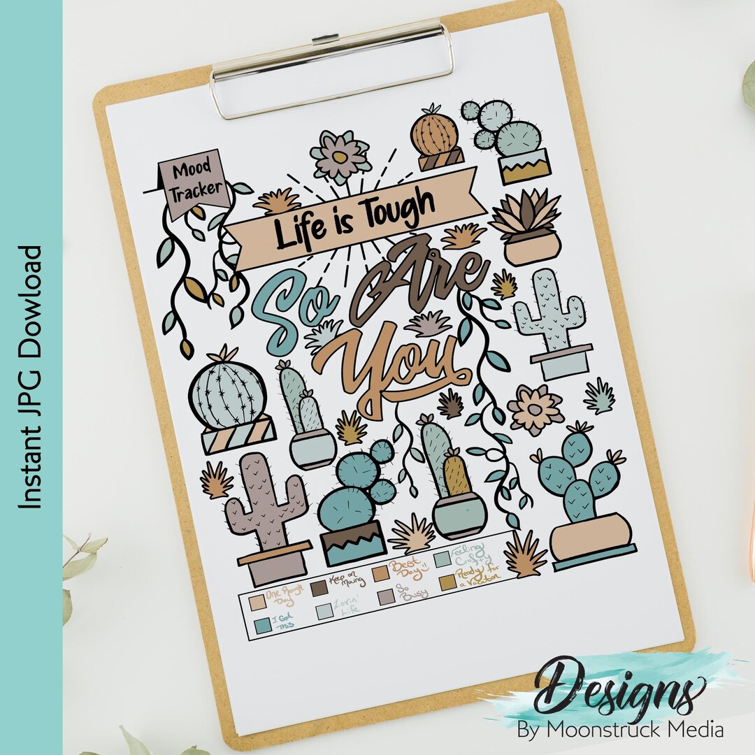 Cactus Mood Tracker Printable | Daily Mood Tracker for Bullet Journal ...