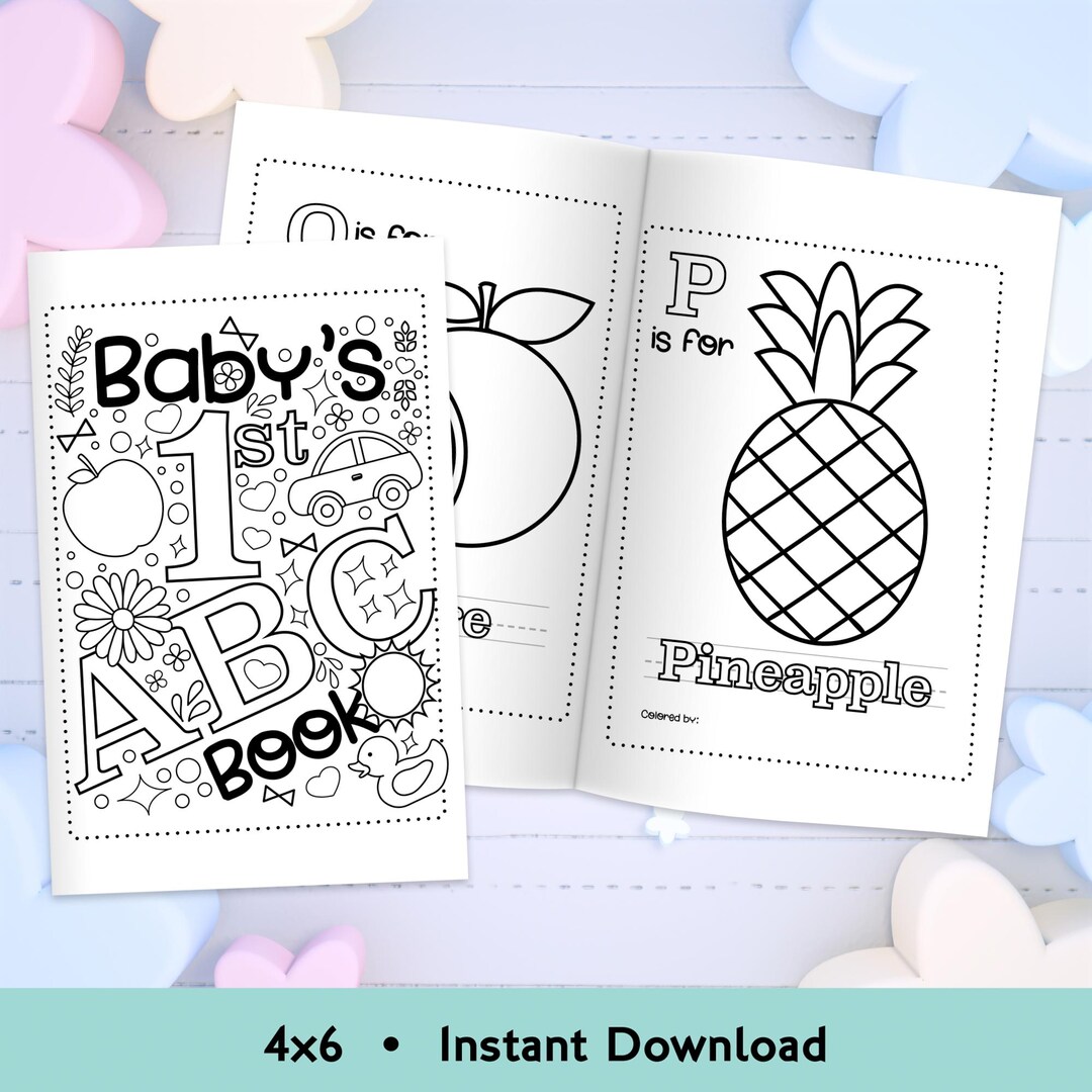 4x6 Baby Shower ABC Coloring Book | Baby Shower Activity | Alphabet ...