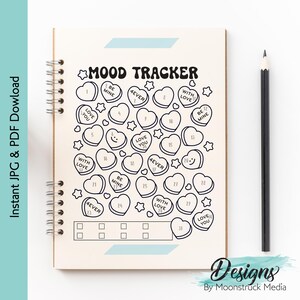 Candy Heart Mood Tracker Printable | Valentine’s Day Journal & Planner ...