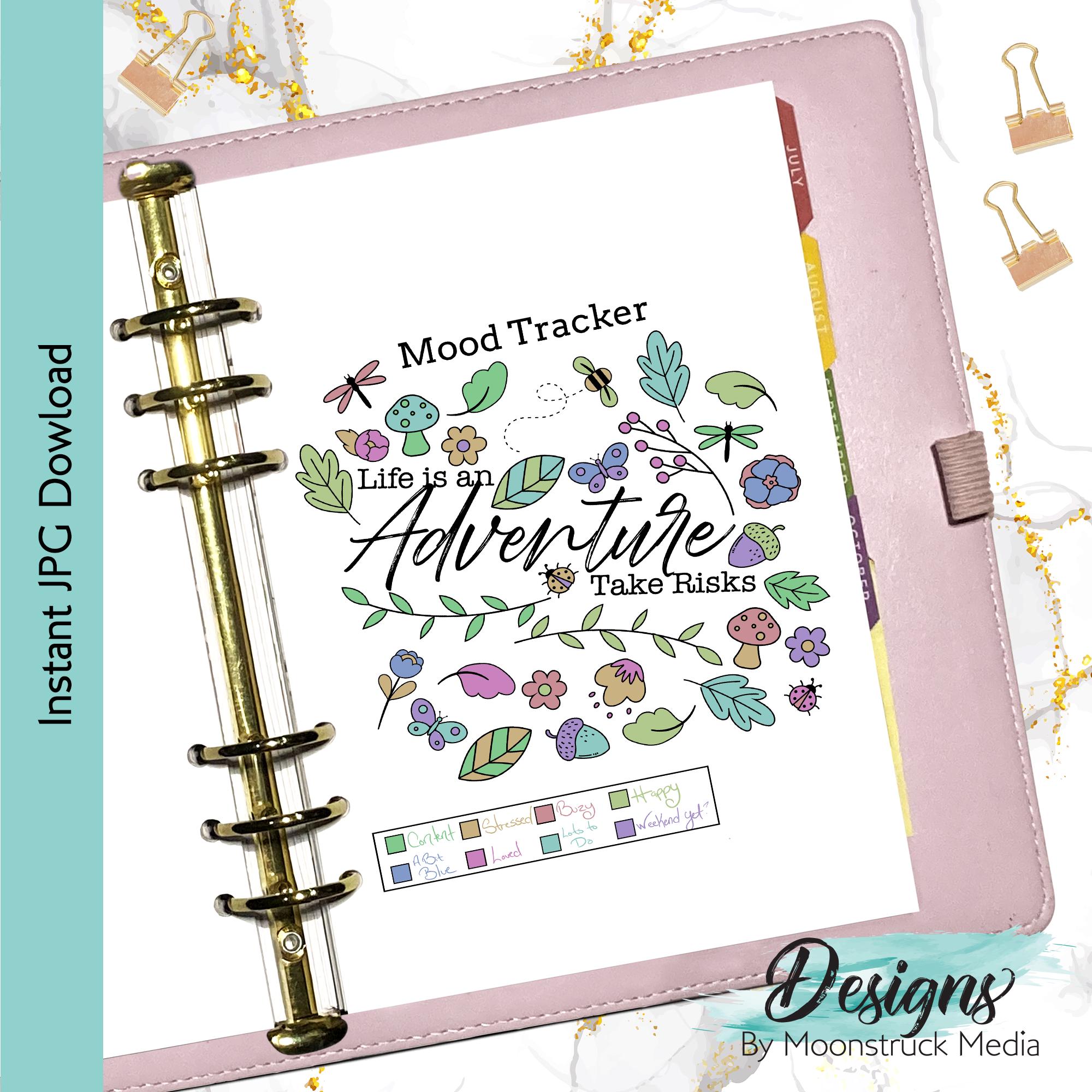 Adventure Mood Tracker Printable | Life is an Adventure Monthly Mood ...