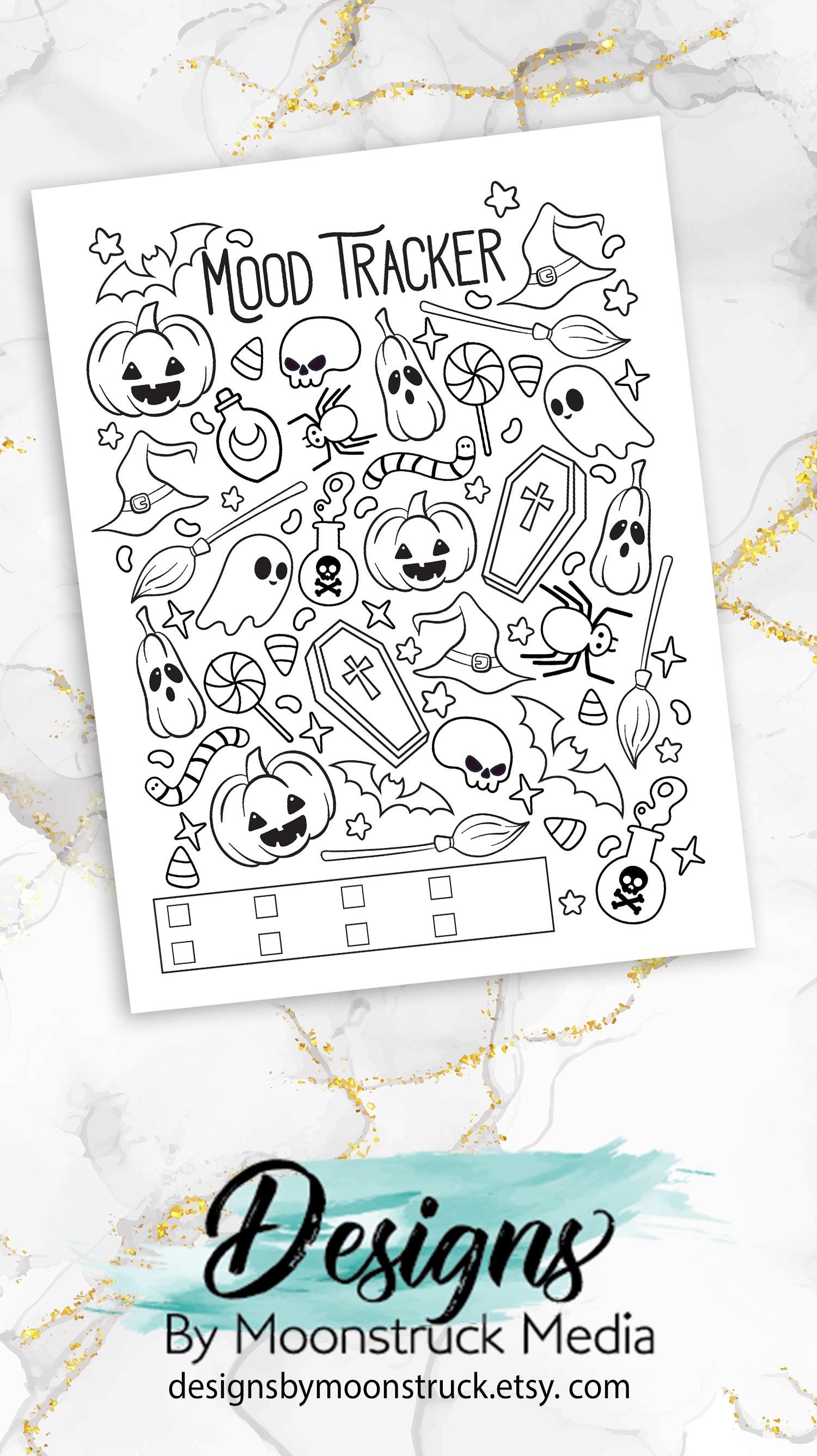 Halloween Mood Tracker Printable | Spooky Bullet Journal Page | October ...