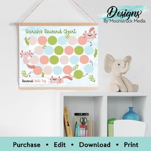 Editable Axolotl Reward Chart for Kids | Printable Checklist Tracker ...
