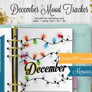 December Mood Tracker Journal Insert - Etsy